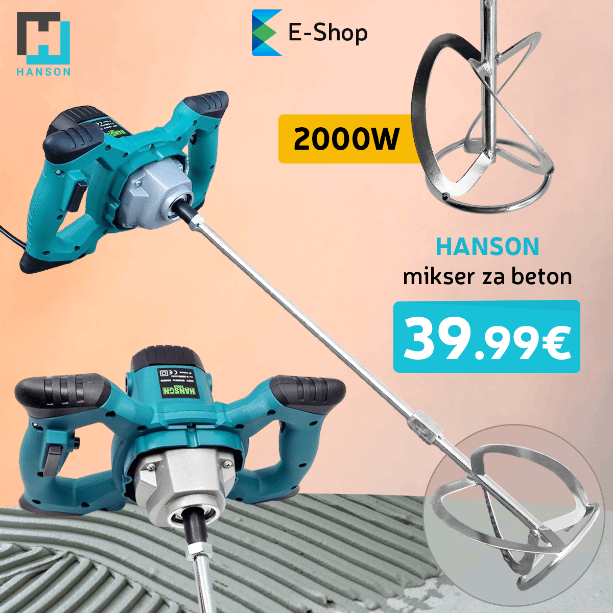 Hanson Mikser Za Beton 2000W - E-SHOP HRVATSKA