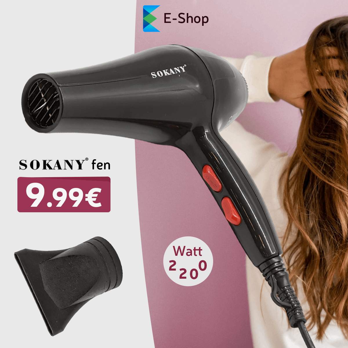 Sokany Fen Za Kosu 2200W - E-SHOP HRVATSKA
