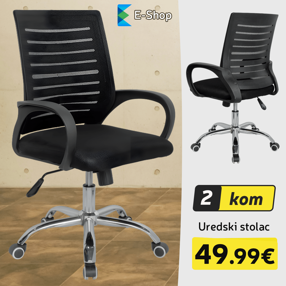 Uredski Stolac- 2 Kom - E-SHOP HRVATSKA