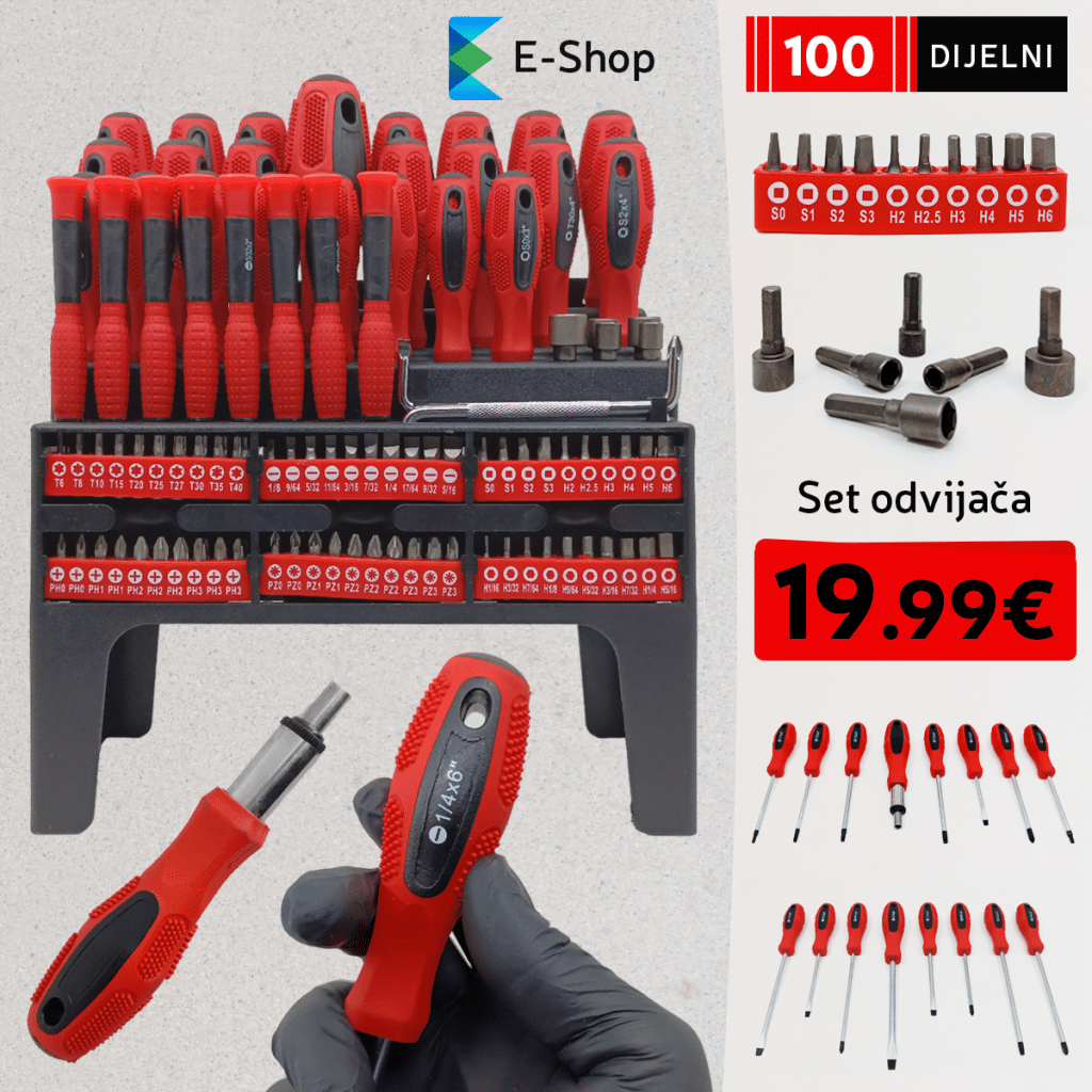 100-Dijelni Set Odvijača I Bitova - E-SHOP HRVATSKA