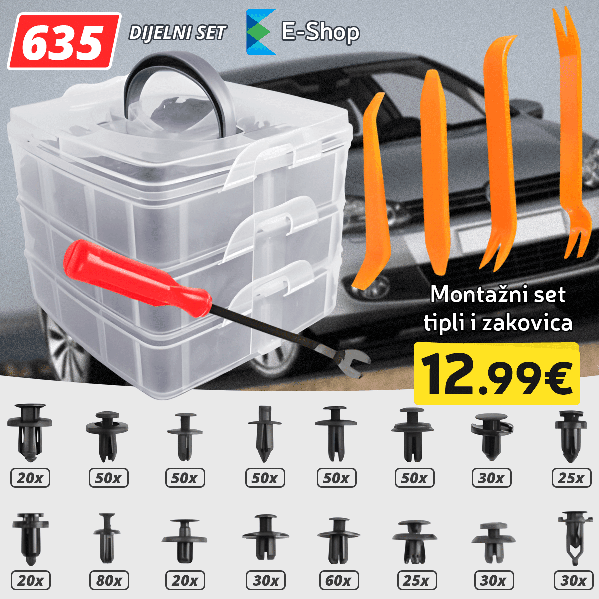 Montažne Plastične Tiple Zakovice - 635 Komada - E-SHOP HRVATSKA