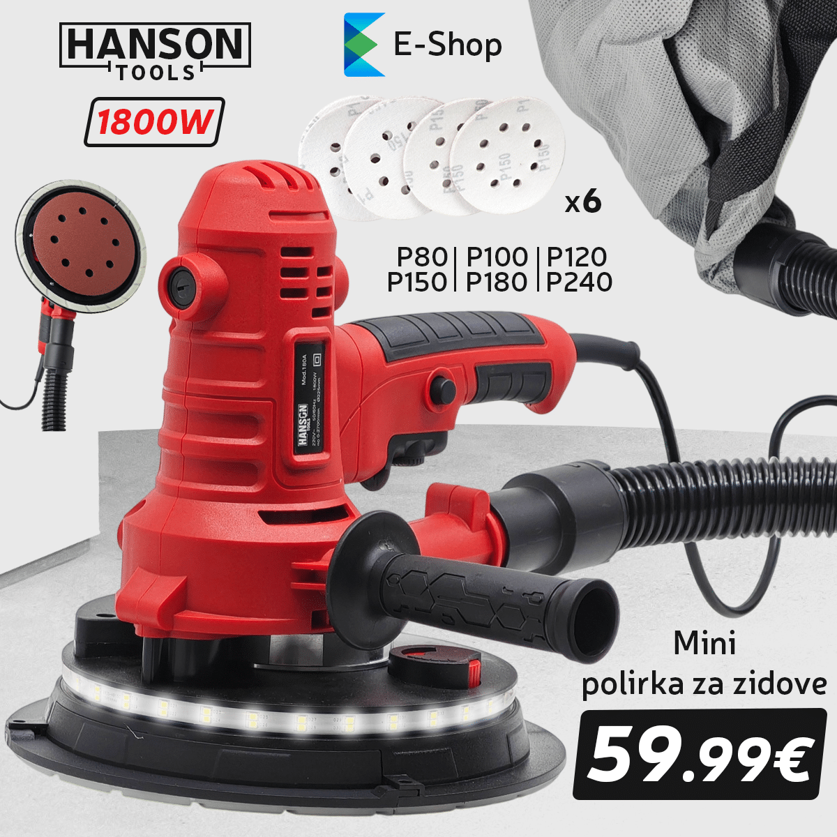 Hanson Mini Polirka Za Zidove-1800W - E-SHOP HRVATSKA